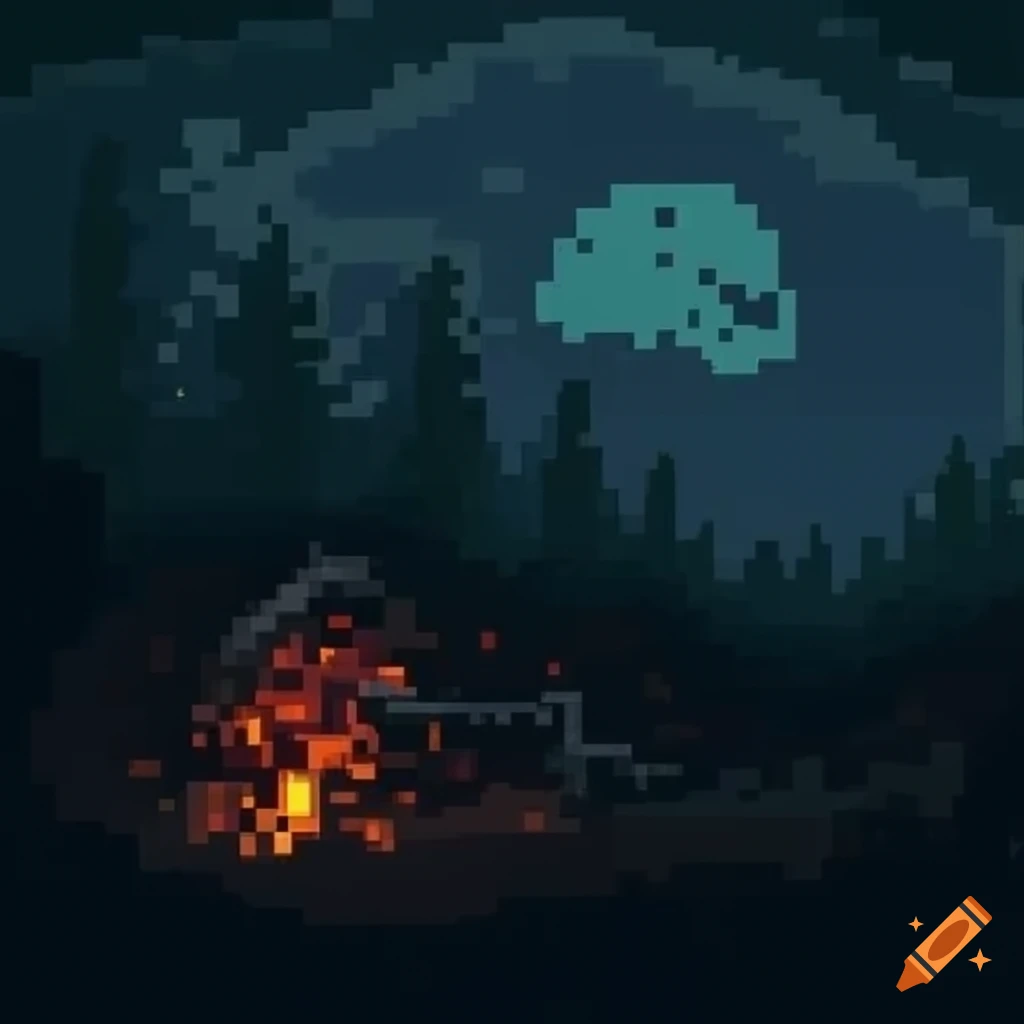 Pixel art of a chaotic battlefield during world war i on Craiyon