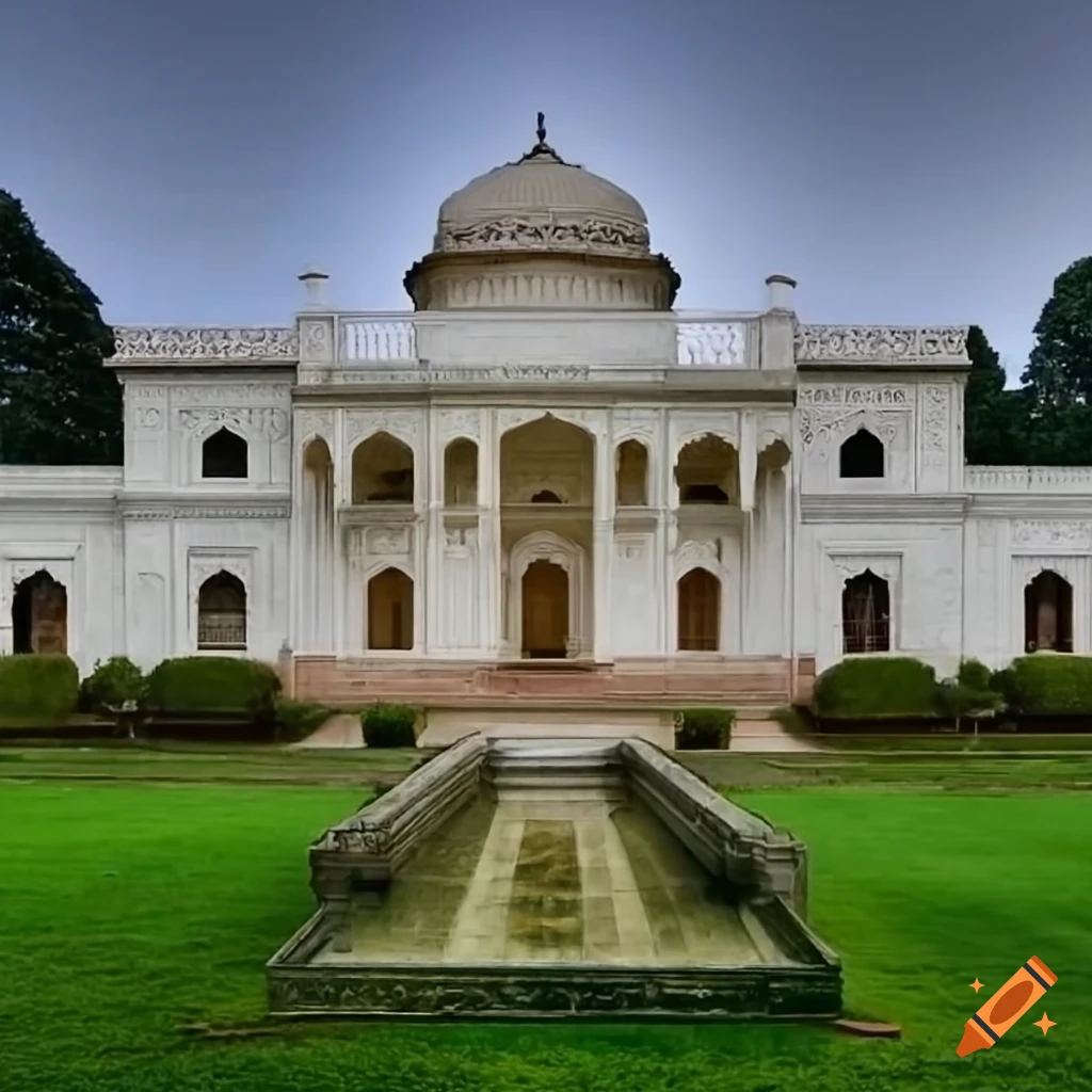 Full frontal elevation of mughal mahal white house whitemarsh lynnewood ...