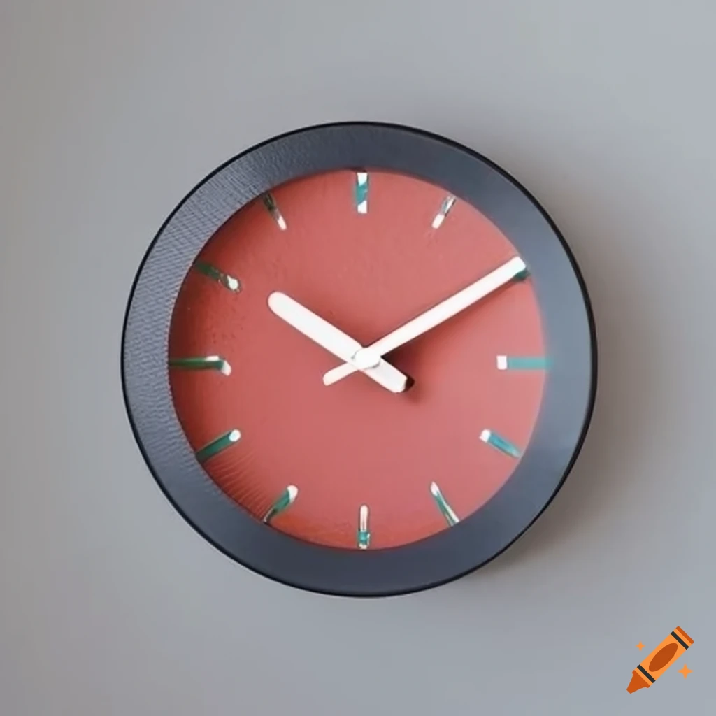 Minimalistic clock with dotted time markers on Craiyon