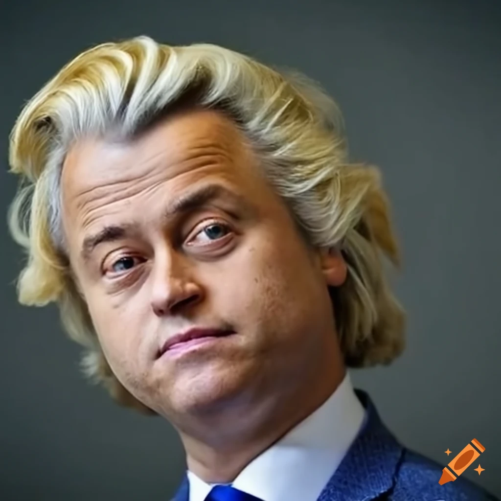 Geert wilders with text 'geert wilders hates drinking tea' on Craiyon