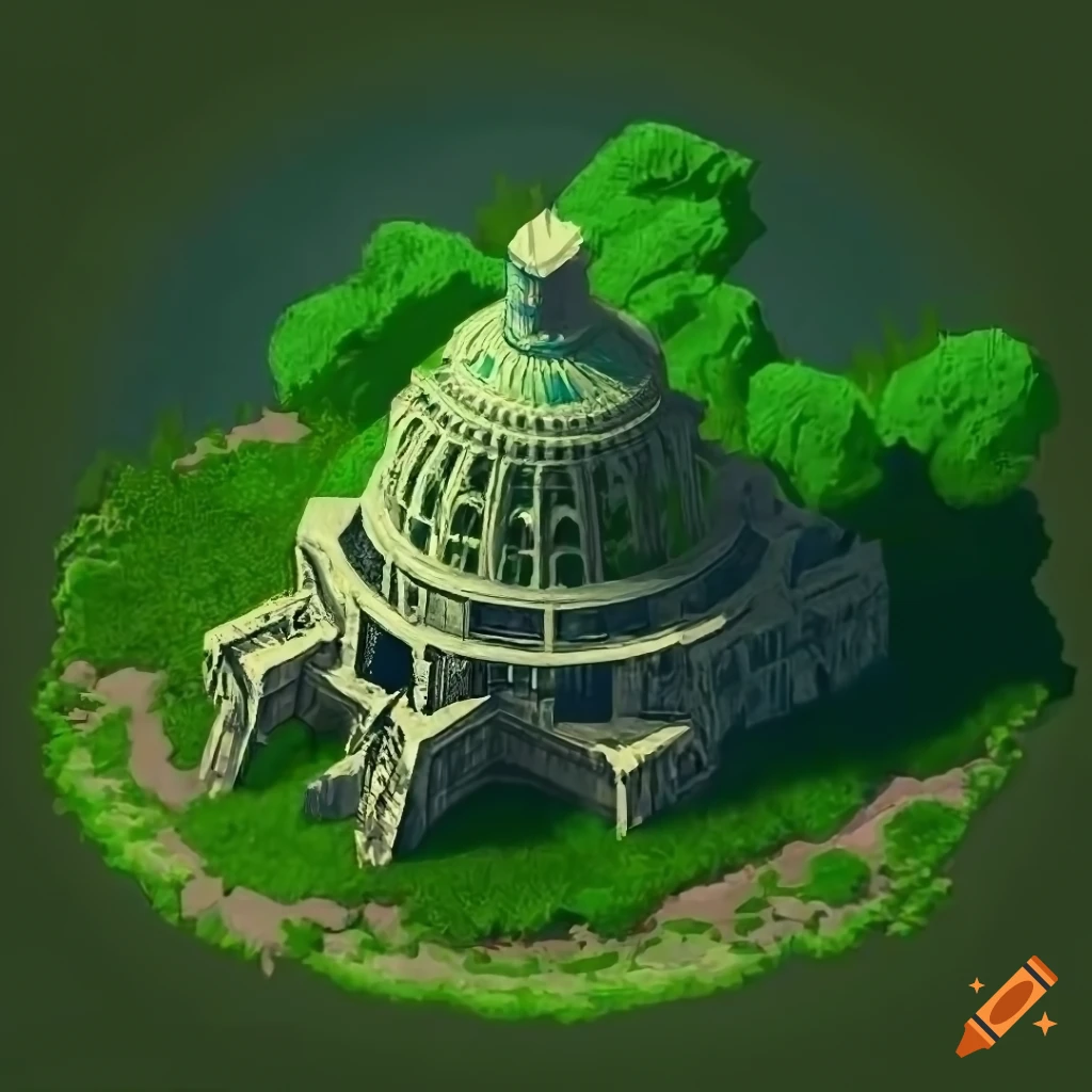 Fantasy rpg game: capitol building in a forest