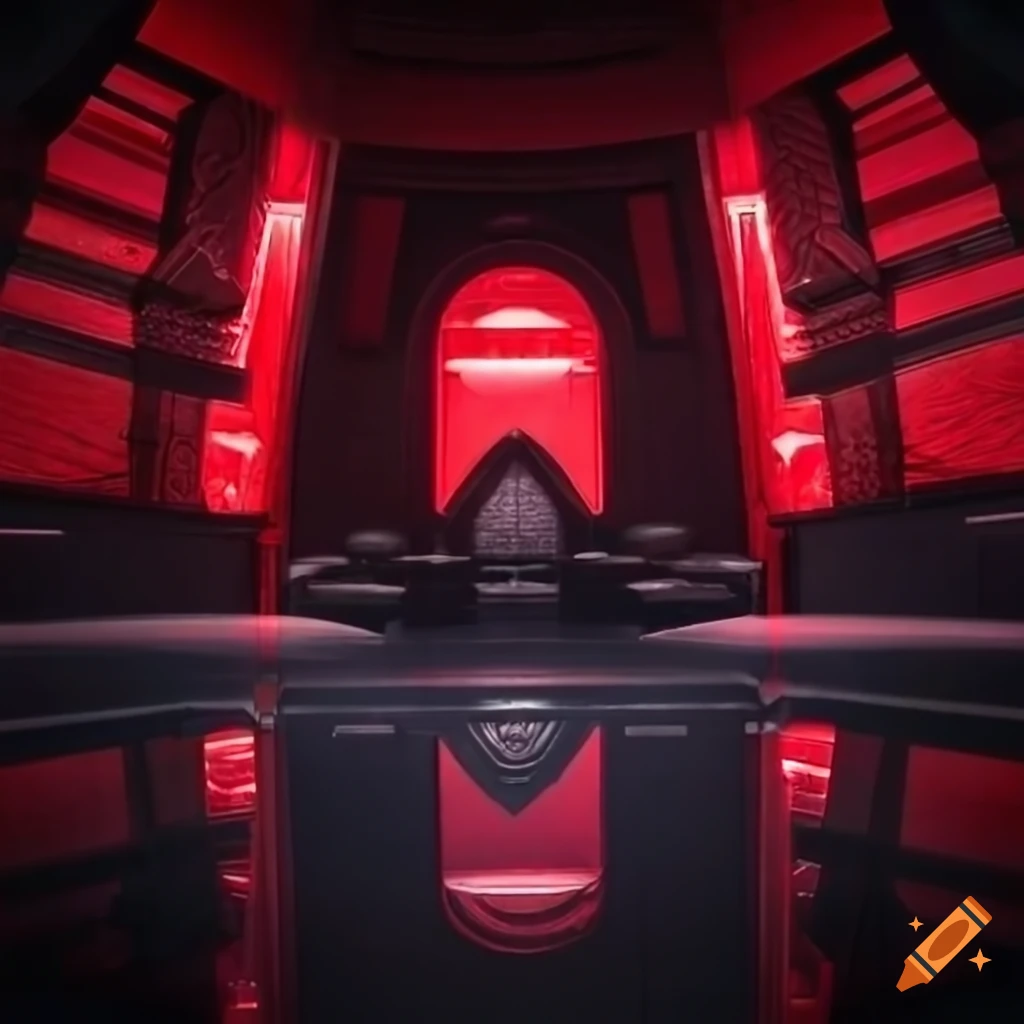 Sith meditation room with a stool on Craiyon