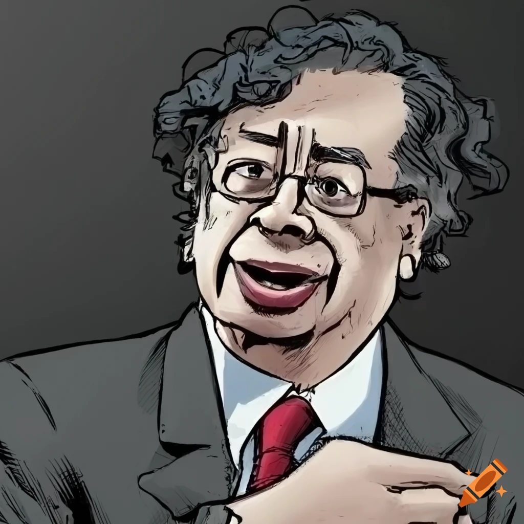 Cel-shaded comic character gustavo petro urrego on Craiyon
