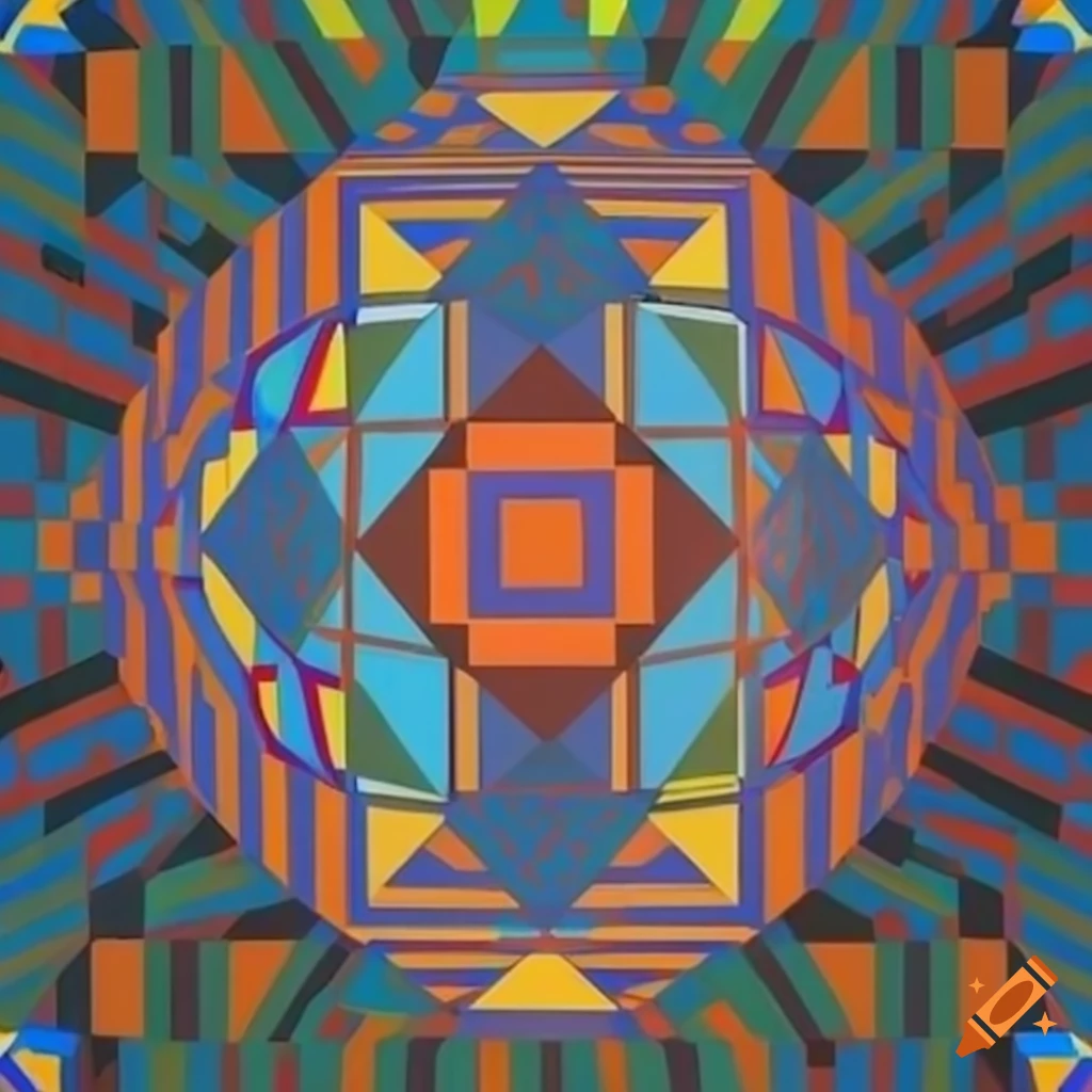 Geometric surreal artwork by Victor Vasarely on Craiyon