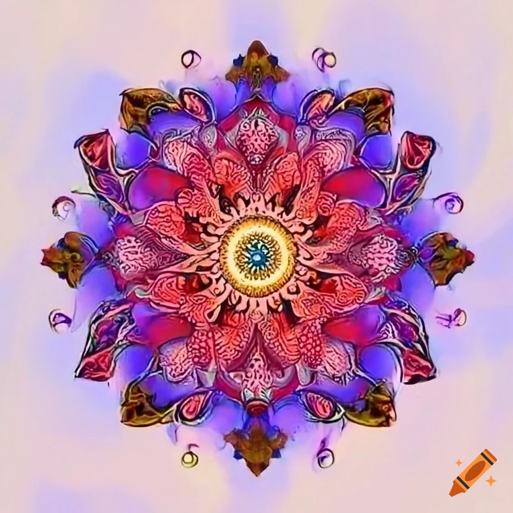 Unique floral mandala artwork on Craiyon