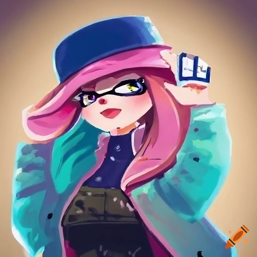 Detailed illustration of a splatoon octoling girl