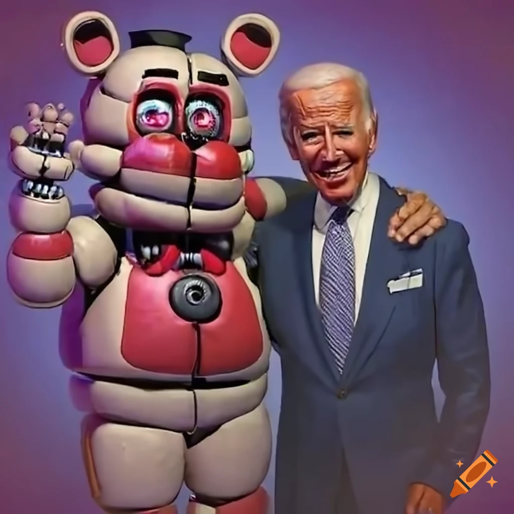 Joe biden as a fnaf animatronic on Craiyon