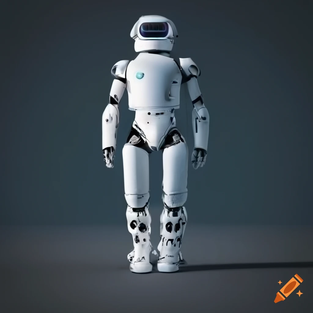 Giant headless humanoid robot in space with dramatic lighting on Craiyon