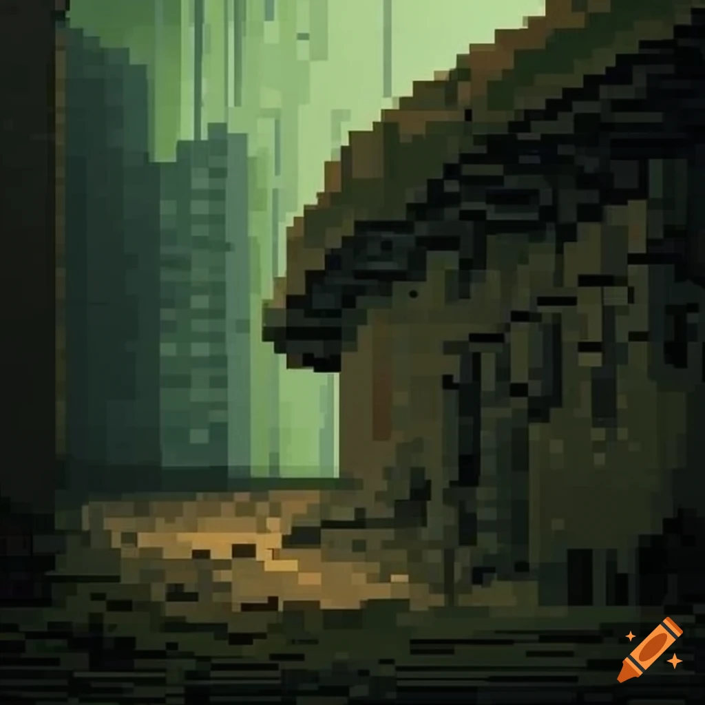 Pixel art of a world war i bunker complex on Craiyon