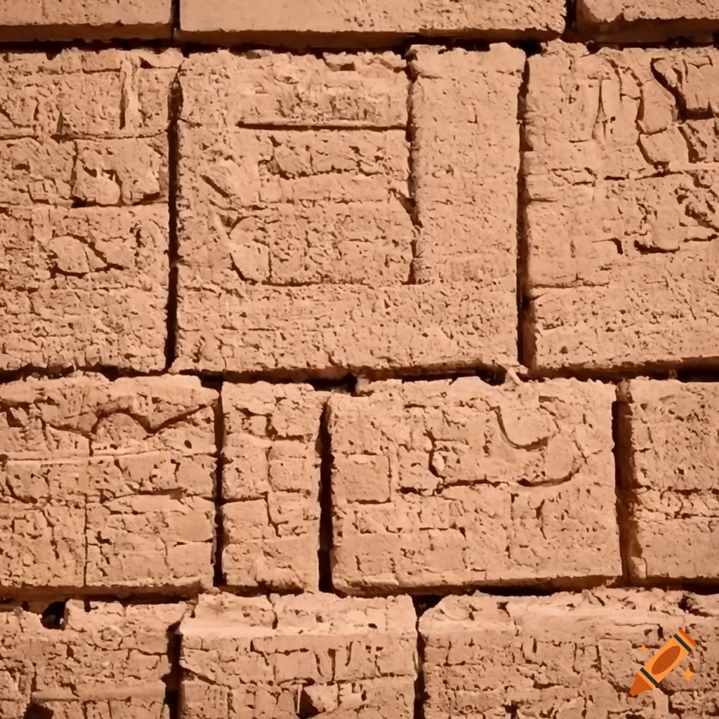 Egyptian style bricks in 2d art on Craiyon