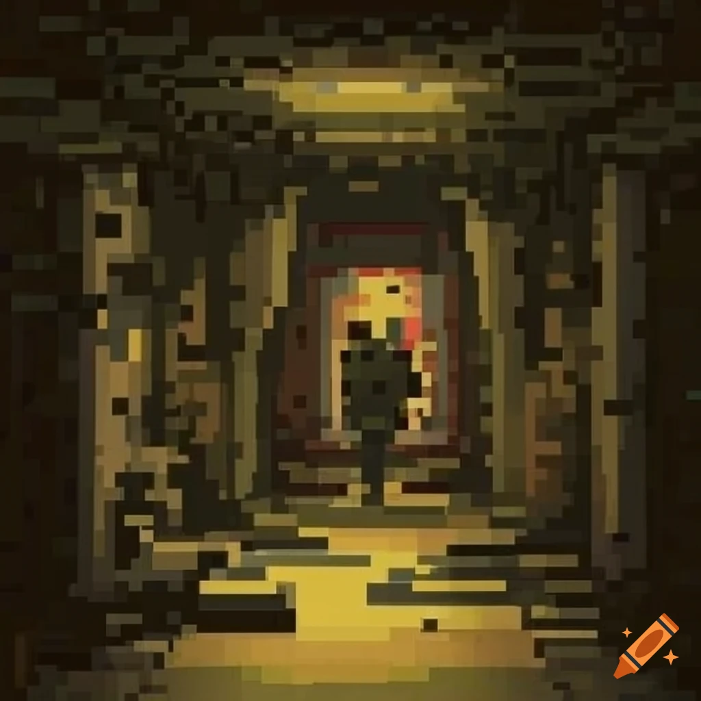 Pixel art of a world war i bunker complex on Craiyon