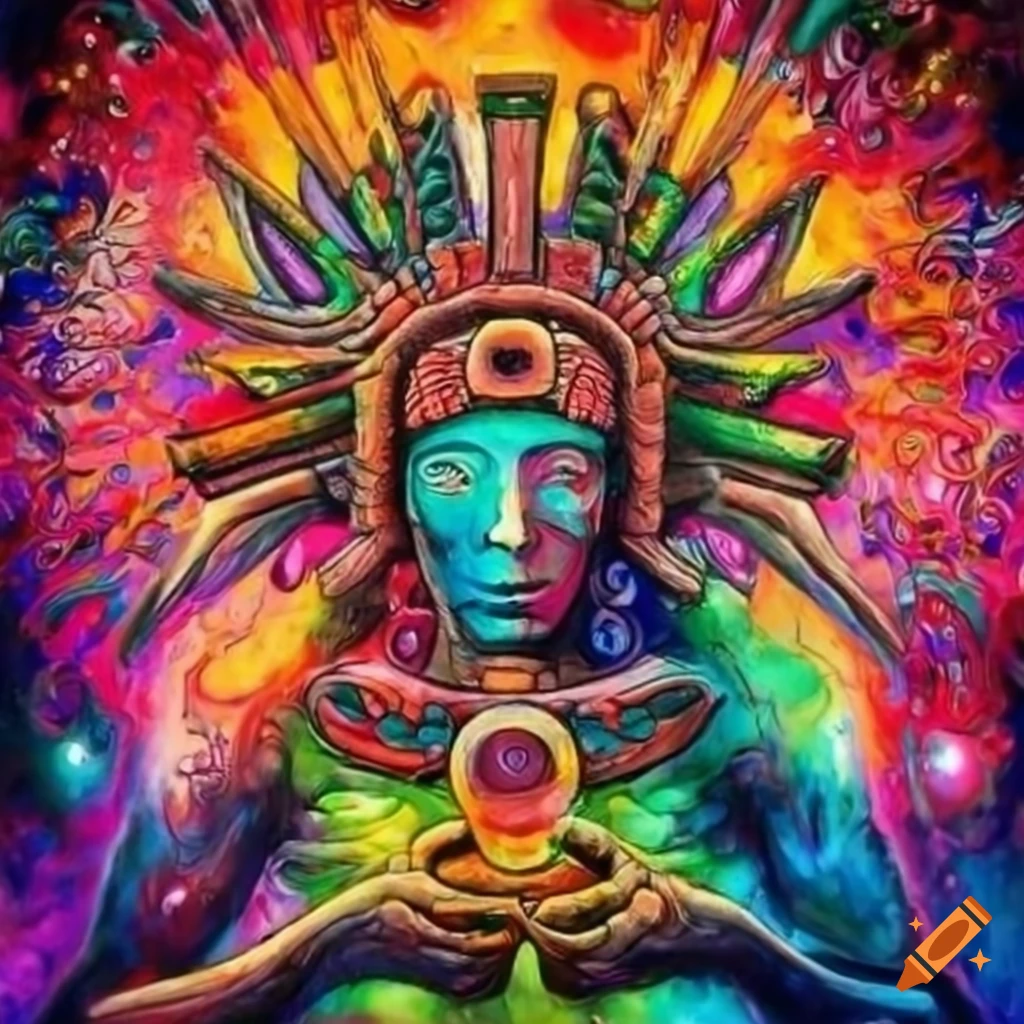 Arte impresionista con elementos psicodélicos en un universo místico ...