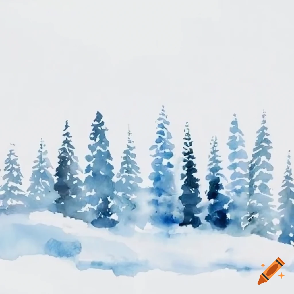 Snowy forest in a disney-inspired style on Craiyon