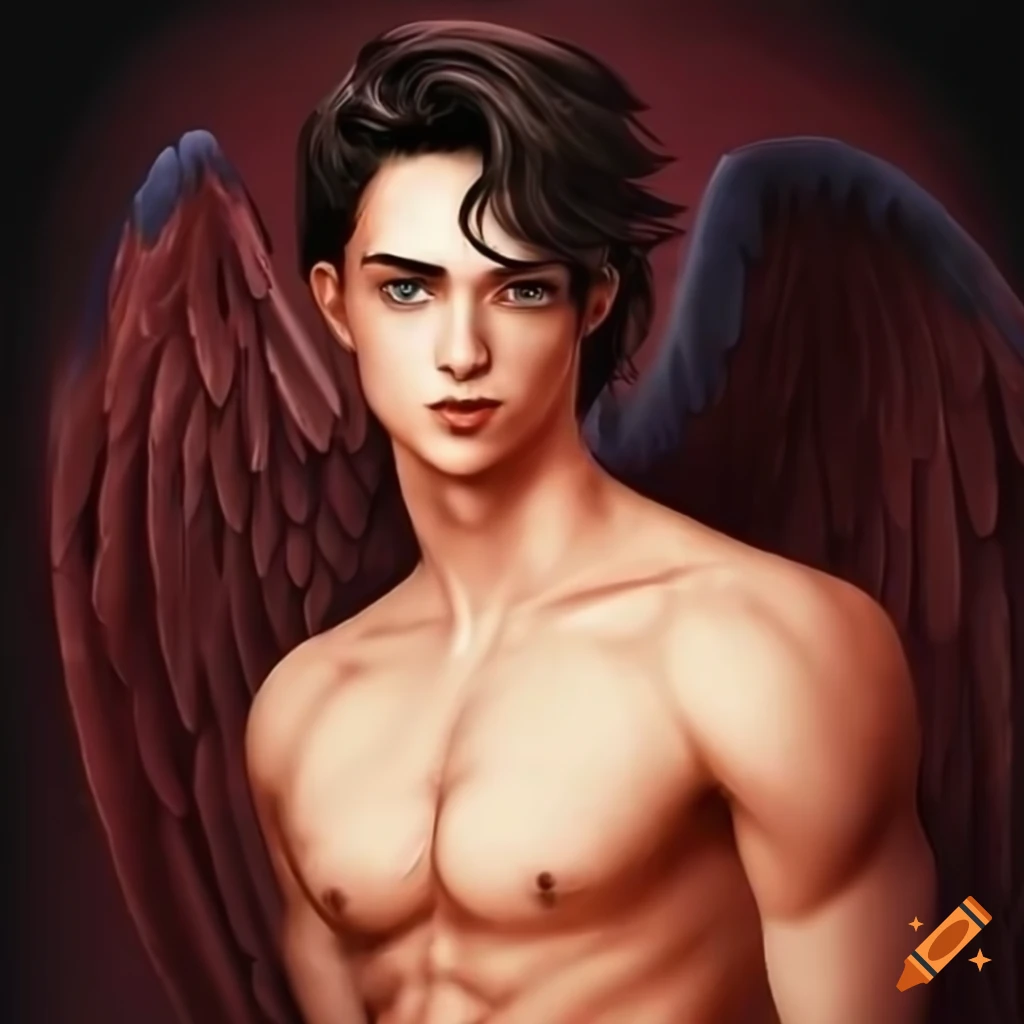 Handsome male angel with wings on Craiyon