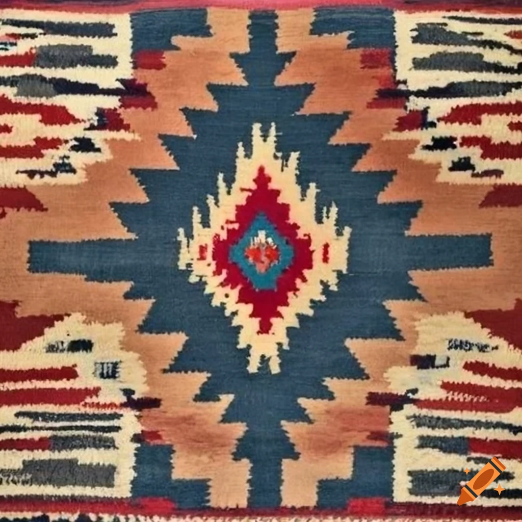 Navajo rug with intricate design on Craiyon