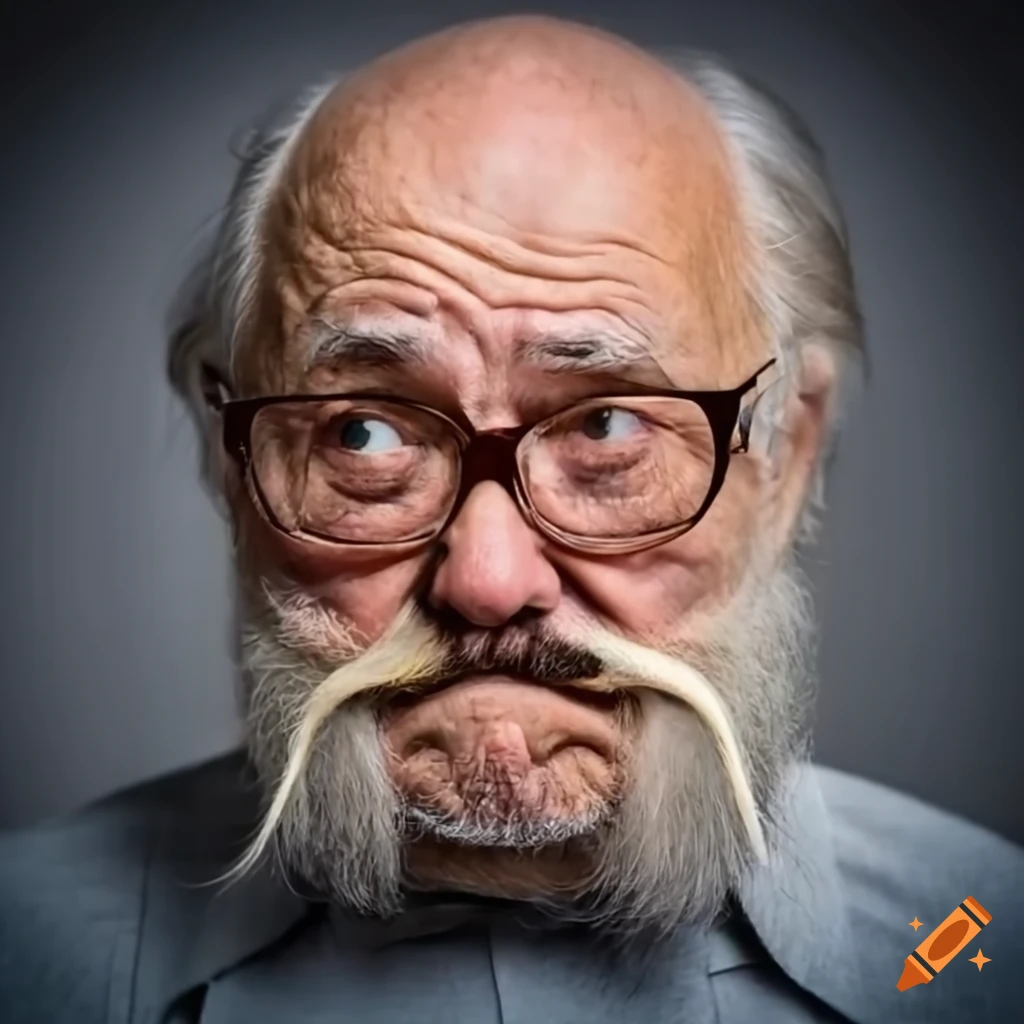 Portrait of an old man with mustache and tired eyes on Craiyon