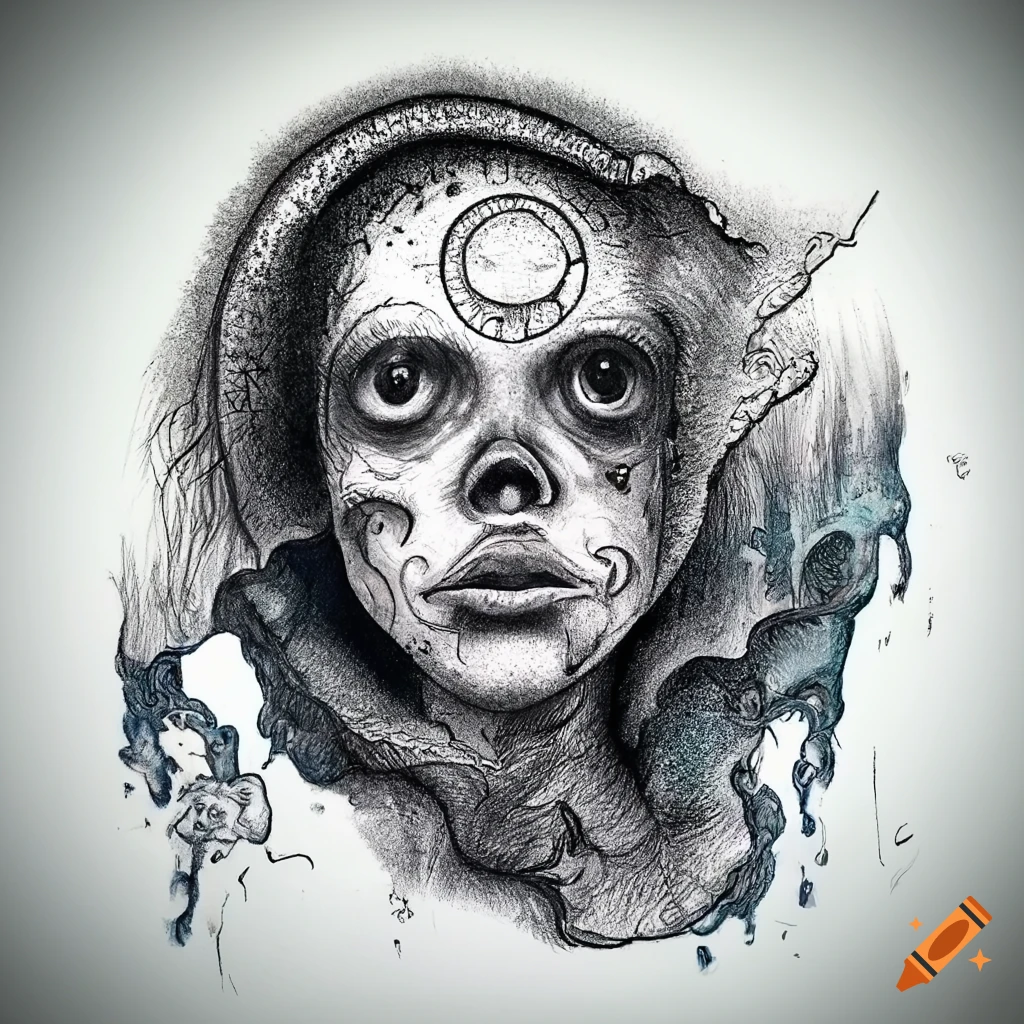 Tattoo design with dynamic wave and decaying elements on Craiyon