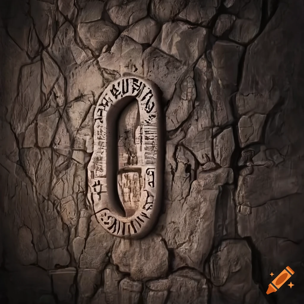 Cryptic alphabet engraved on a shale rock