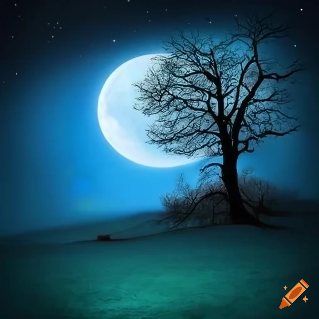 Romantic couple under the moon on Craiyon