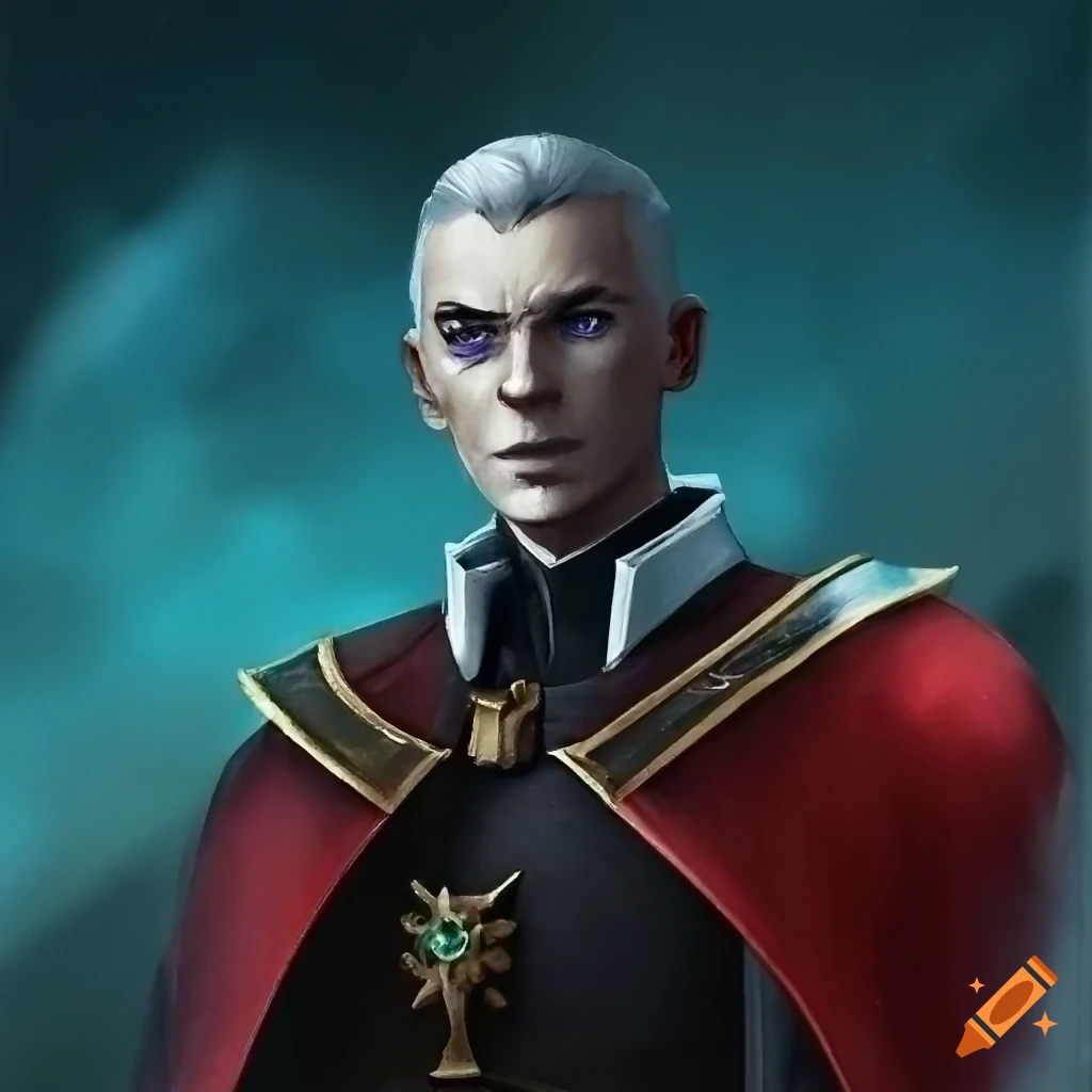 Portrait of a male inquisitor in opulent cloak