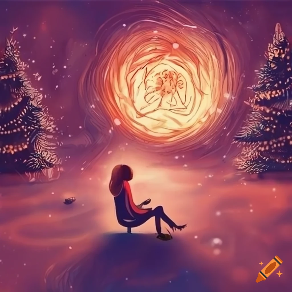 Illustration depicting depression during christmas on Craiyon
