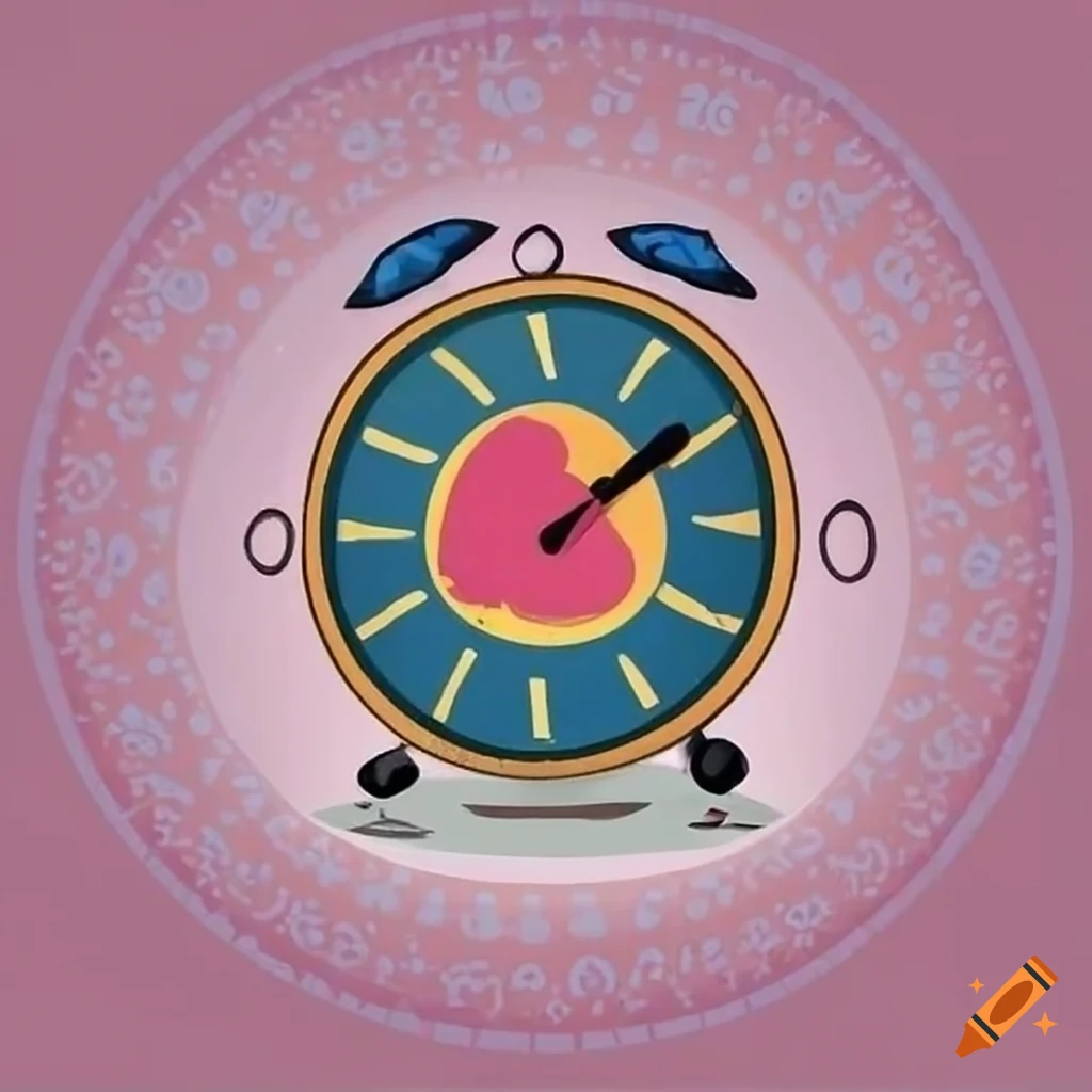 Elegant clock with a colorful bird on Craiyon