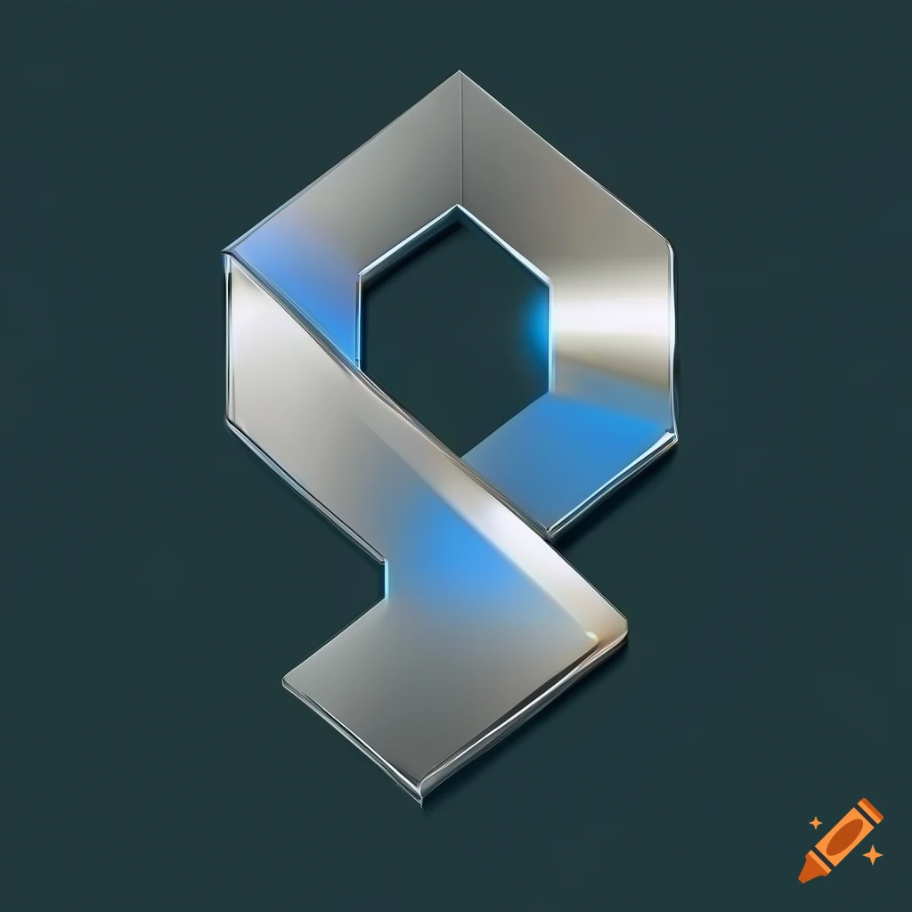 Shiny metallic logo design with letters P and D on Craiyon