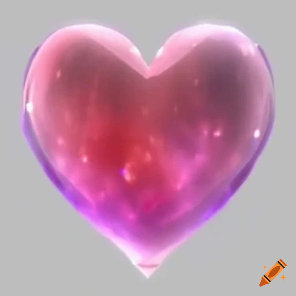 Shiny 3d anime heart on Craiyon