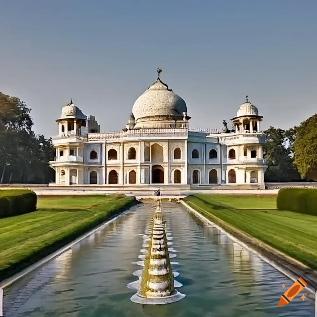 Mahal white house mediterranean architectural style full frontal ...