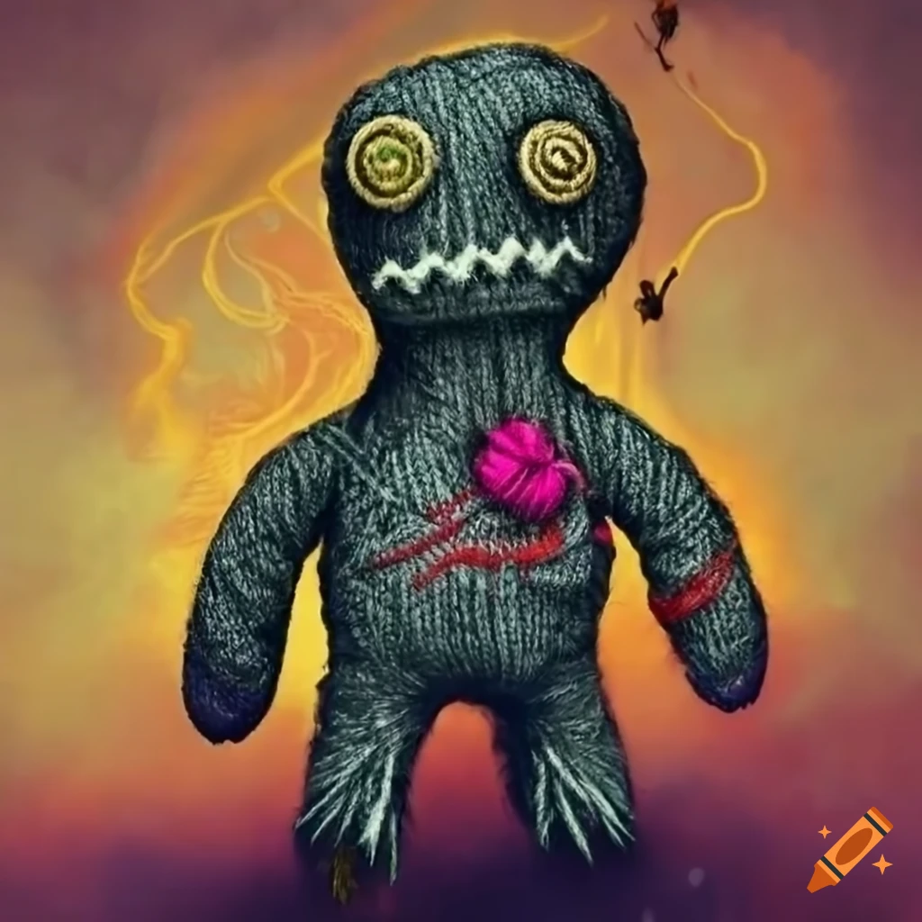 VooDoo doll-inspired avatar sitting with friendly thunder background on ...