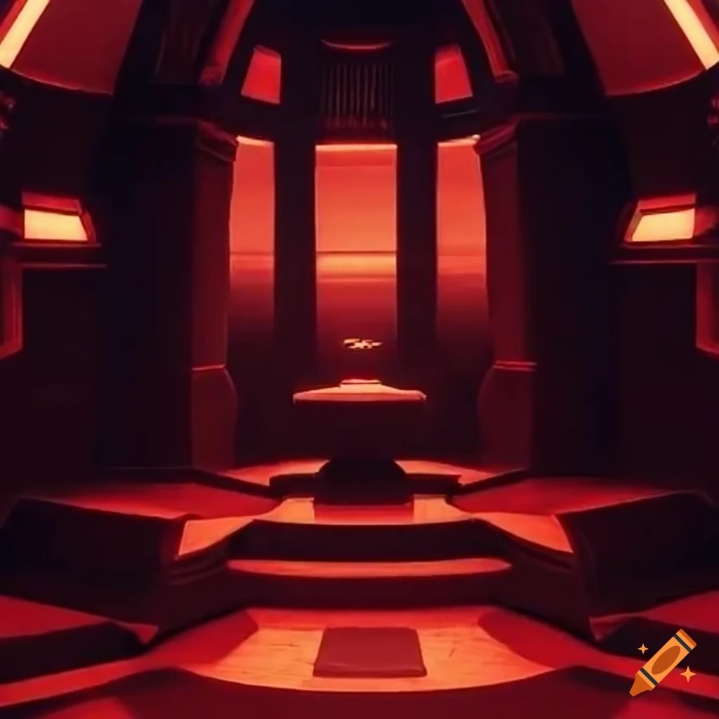 Sith meditation room with a stool on Craiyon