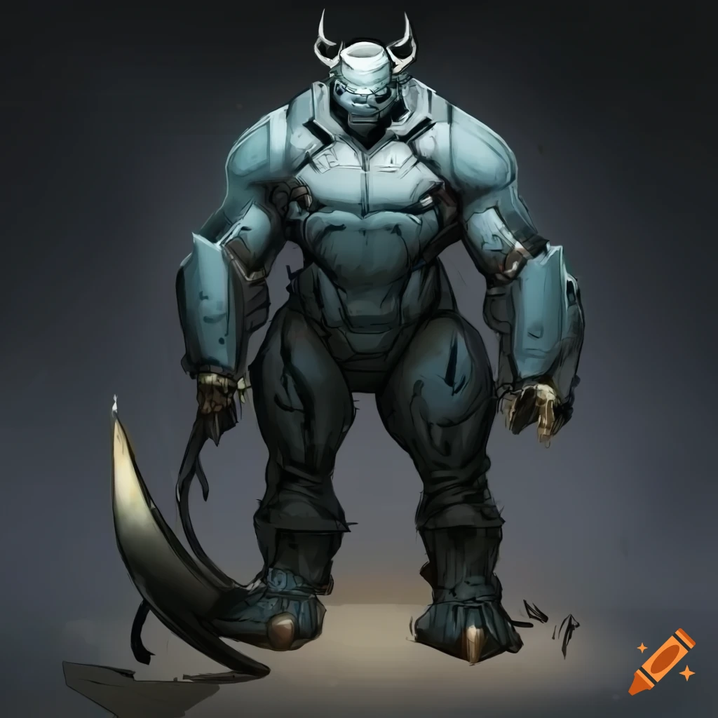 Futuristic comic-style rhino artwork on Craiyon