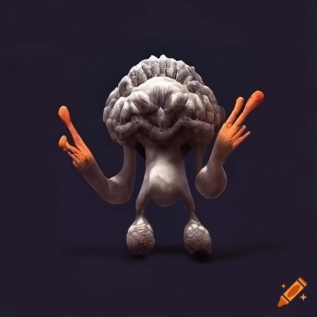 Minimalist art of a stylish sentient rock creature with wood skin on ...