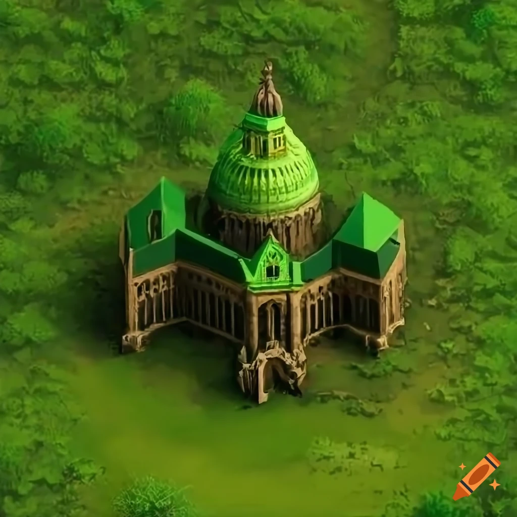 Fantasy RPG game Capitol building in a forest on Craiyon