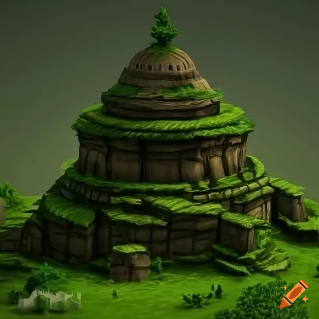 Fantasy rpg game capitol building in a forest on Craiyon