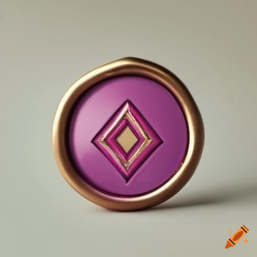 Purple wax seal with letter "a" on orange background on Craiyon