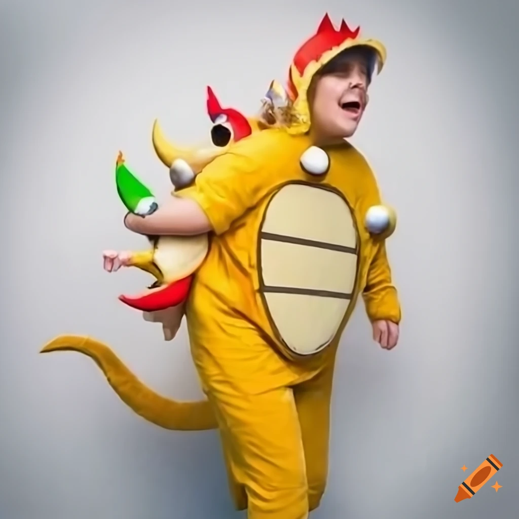 Teenager wearing a colorful Lemmy Koopa costume on Craiyon