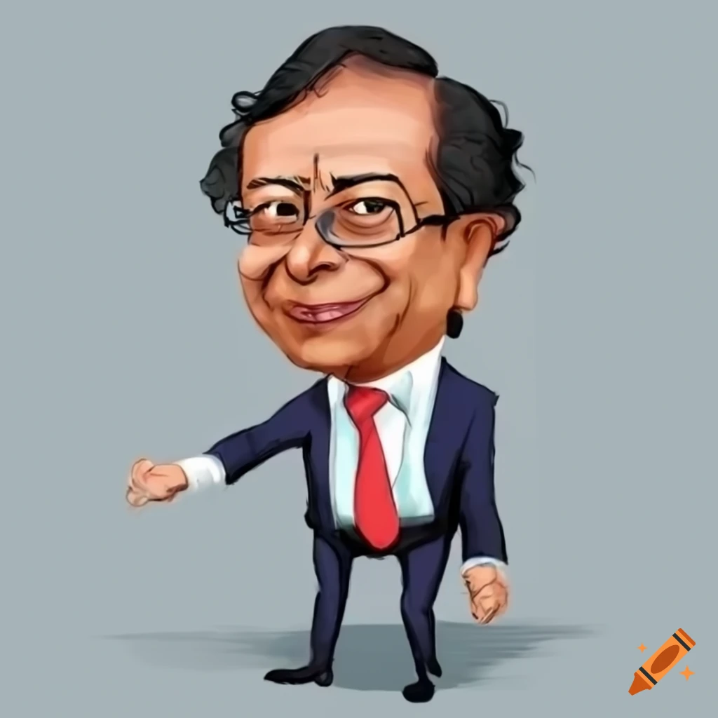 Cartoon depiction of gustavo petro urrego