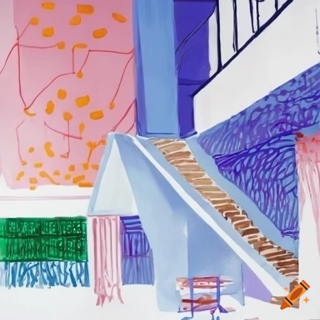 Ink painting with special-shaped spatial structure on Craiyon