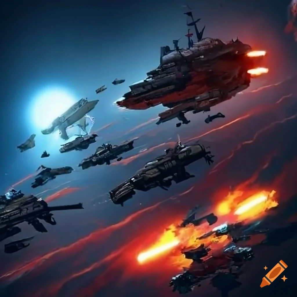 Space battleship with a planet busting cannon in anime art style on Craiyon