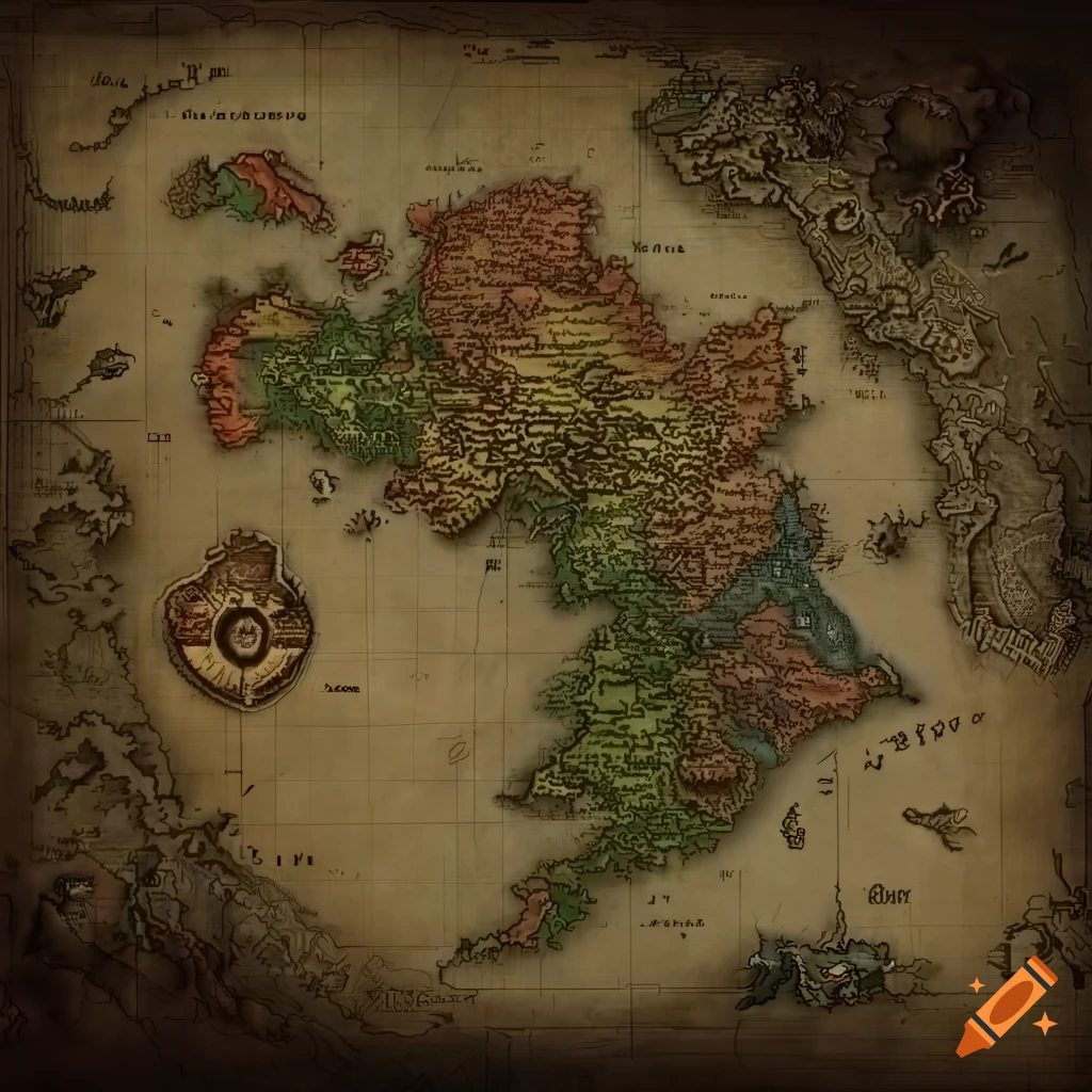 Fantasy map of a kingdom on Craiyon