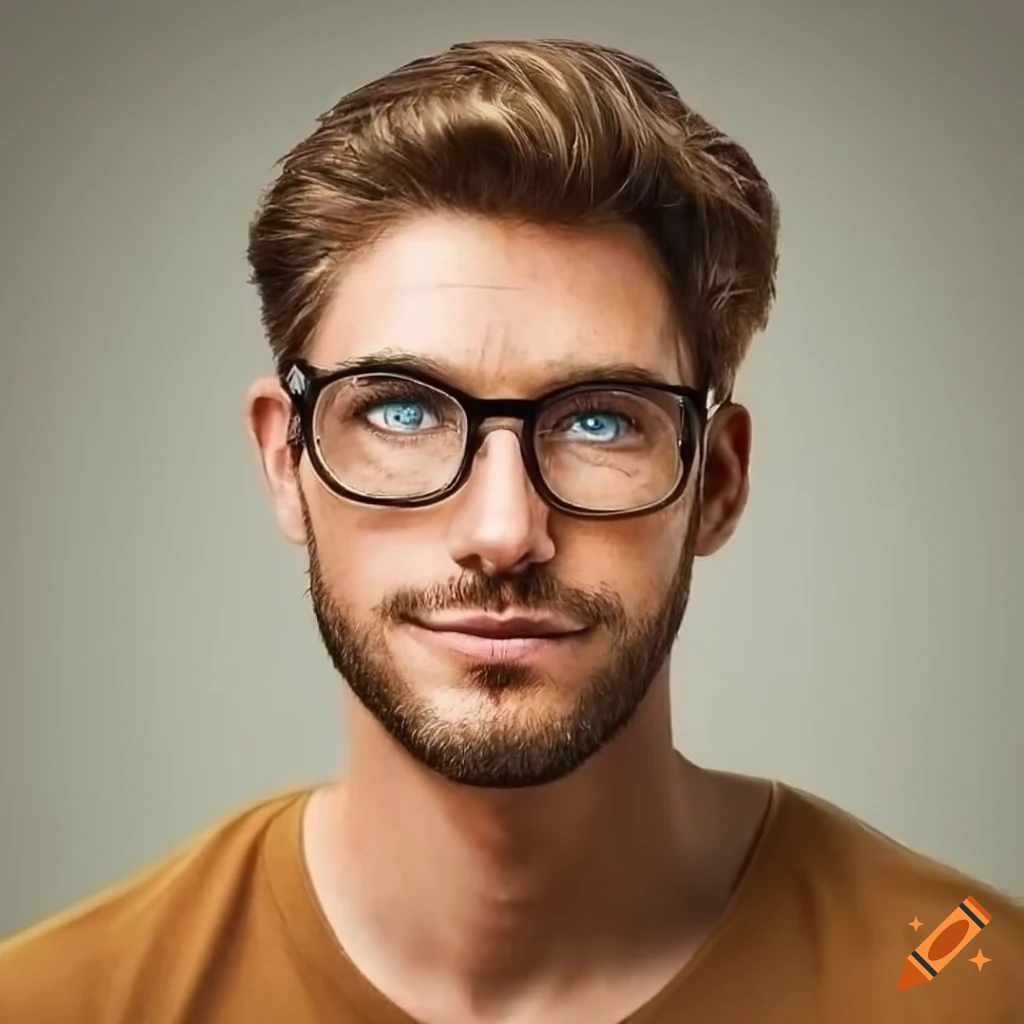 Young german man with blond hair, blue eyes, and stubbly beard on Craiyon