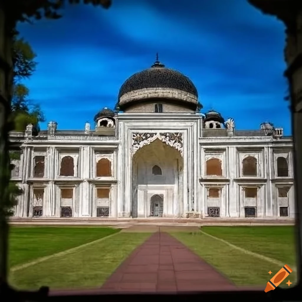 Frontal view of Mughal Mahal White House building on Craiyon