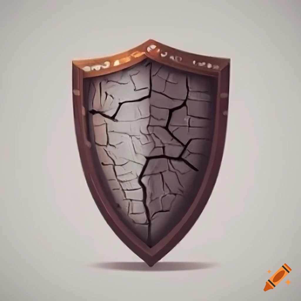 Stone cracked shield icon on Craiyon