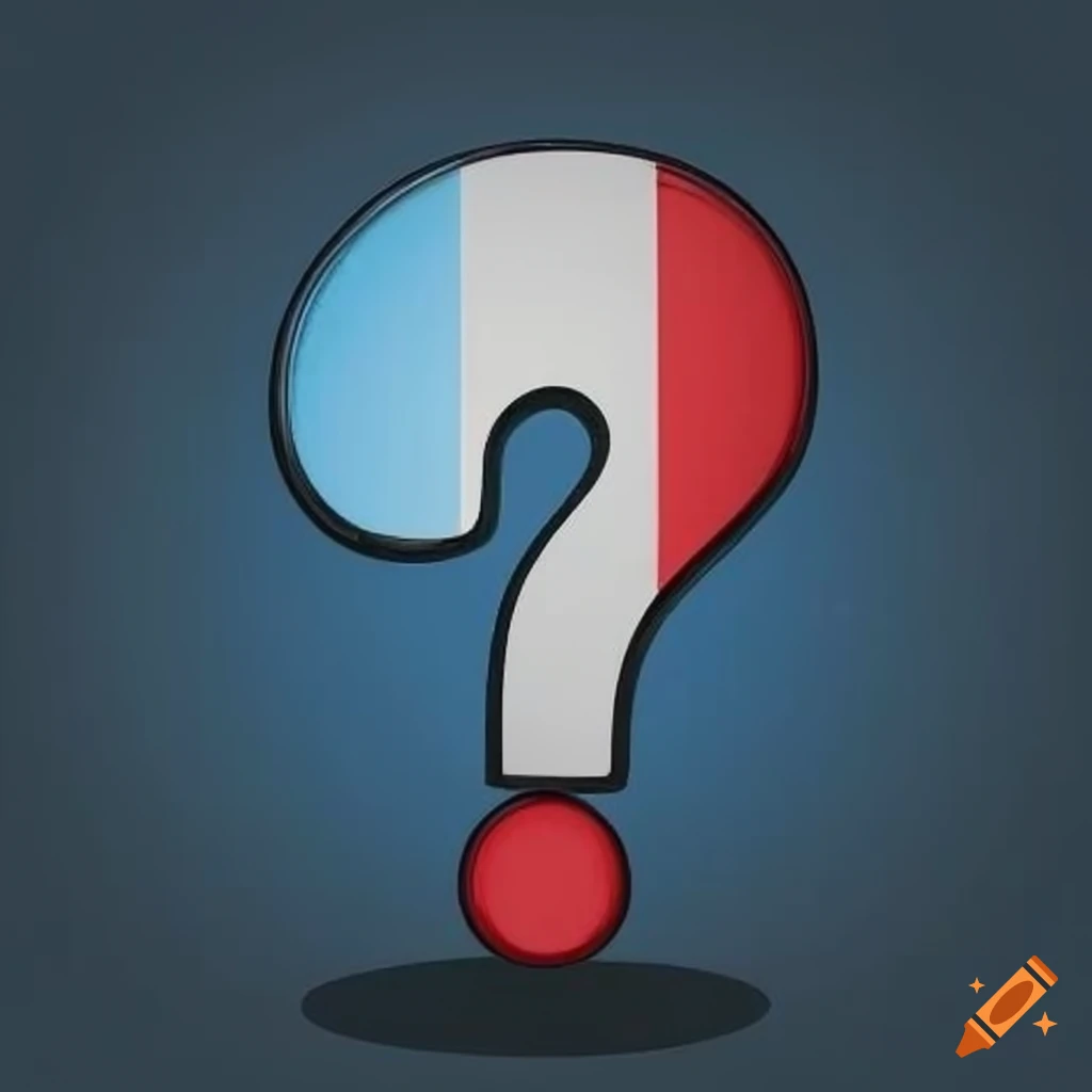 Question mark in the colors of the French flag on Craiyon