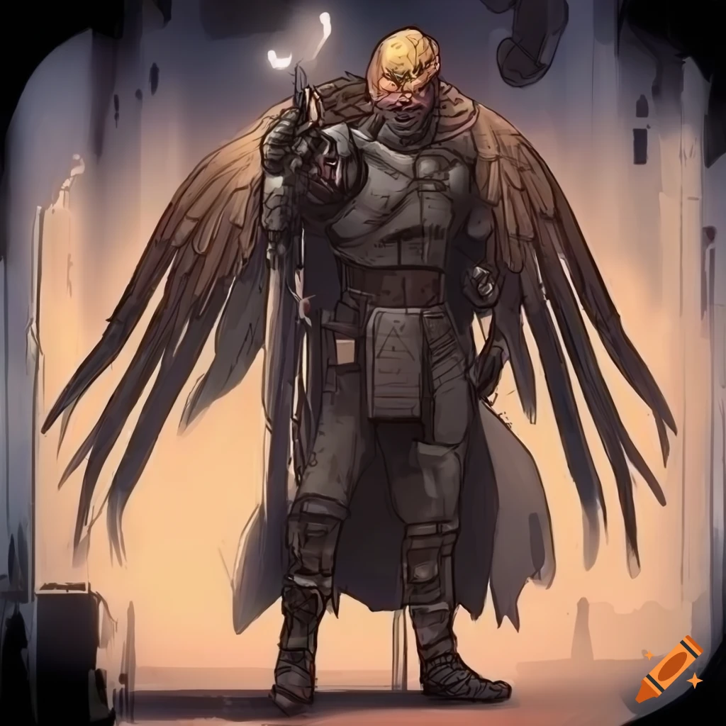 Angel soldier in a vintage comic book style on Craiyon