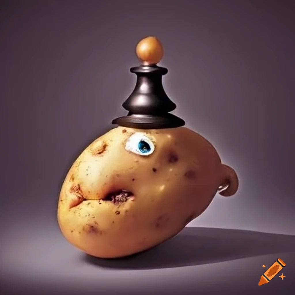 A potato dressed to go to battle in medieval times on Craiyon