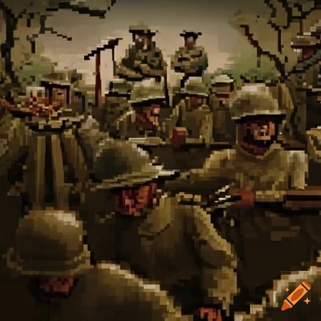 Pixel art of a world war i officer on Craiyon