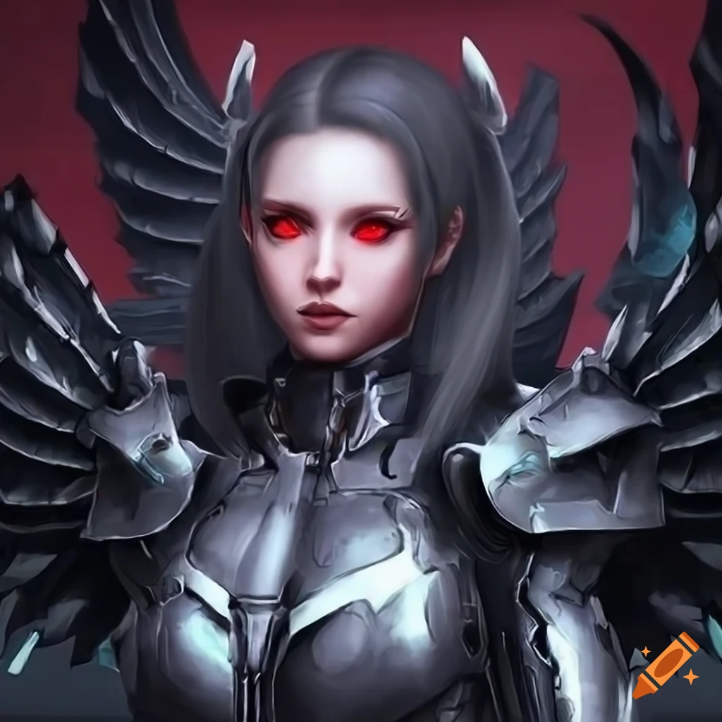 Mecha angel wielding a sword and shield on Craiyon