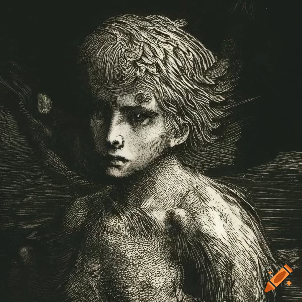 Close up of intricate etching artwork on Craiyon